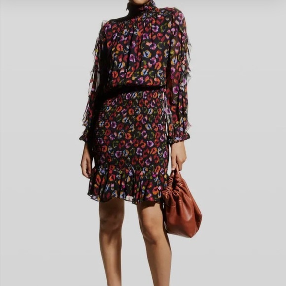 FARM Rio | Dresses | Farm Rio Black Ikat Leopard Print Mini Dress ...